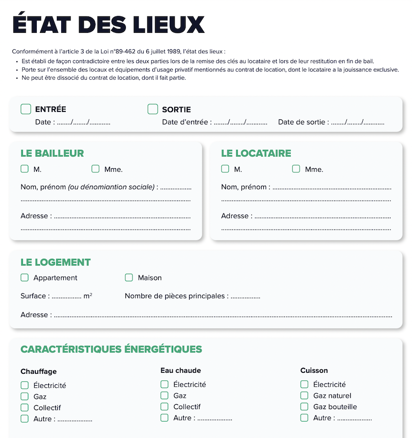 État des lieux : le guide complet